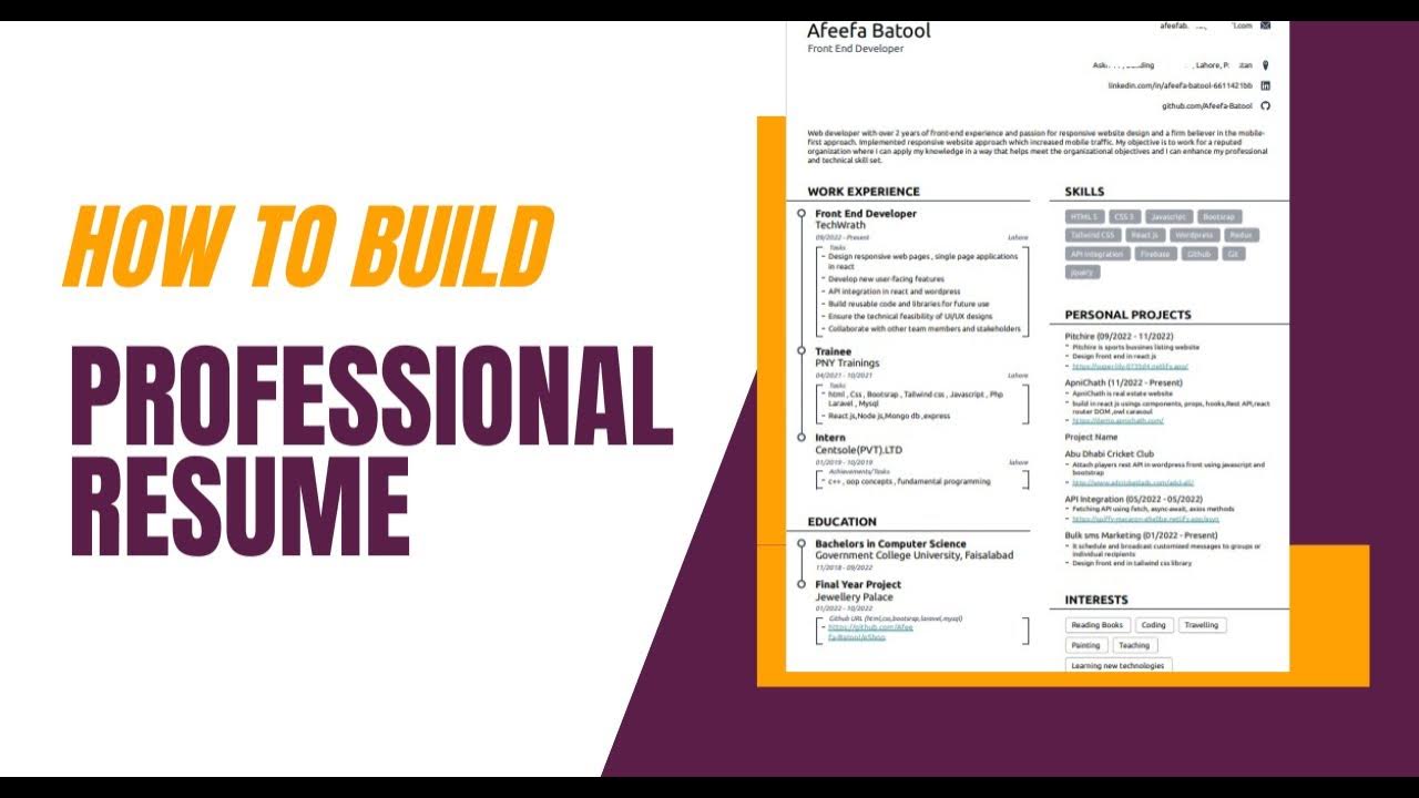 How to build professional resume | Novaresume - YouTube