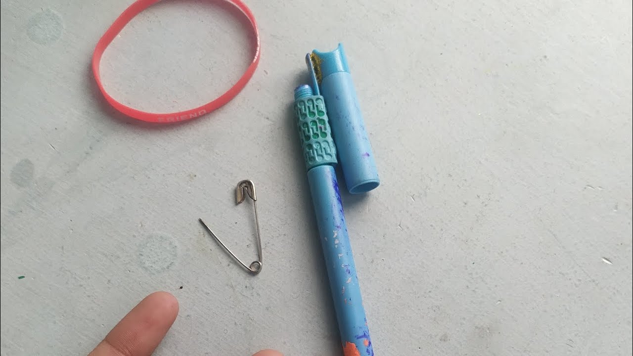how to create a pen gun with rubber band||safety pin and pen 🔥🔥 - YouTube