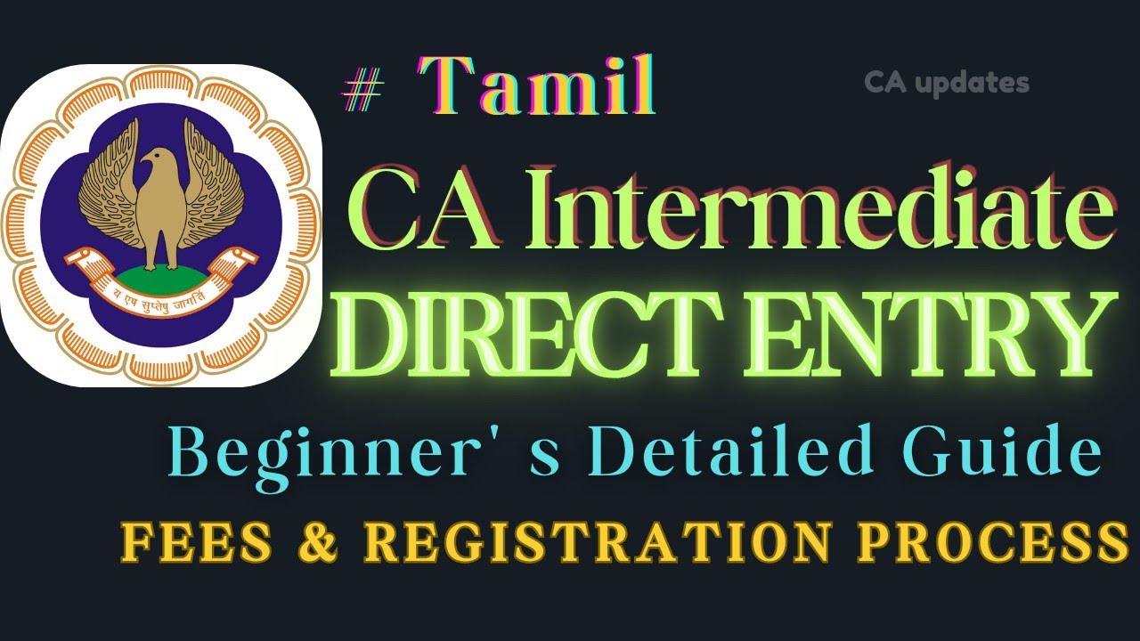 CA Inter Registration fees & Process in tamil | CA inter Direct entry ...