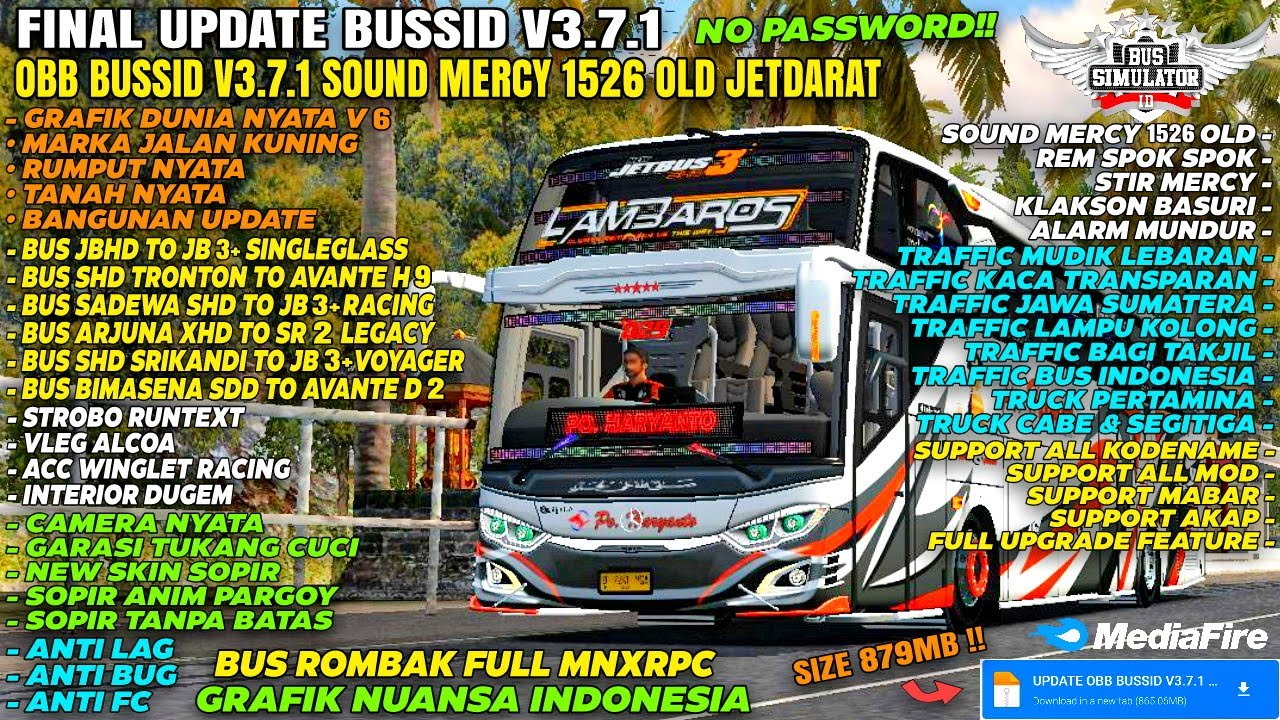 FIX UPDATE‼️OBB BUSSID V3.7.1 BUS ORI ROMBAK MNXRPC,SOUND MERCY 1526 OLD JETDARAT & SUPPORT ...