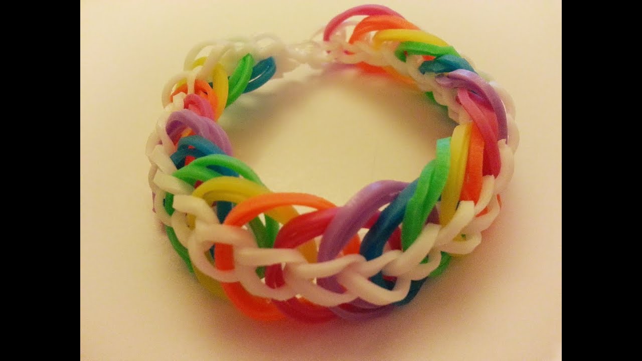 Triple Link Chain DIY Colorful Loom Bracelet Tutorial ~ How To - YouTube