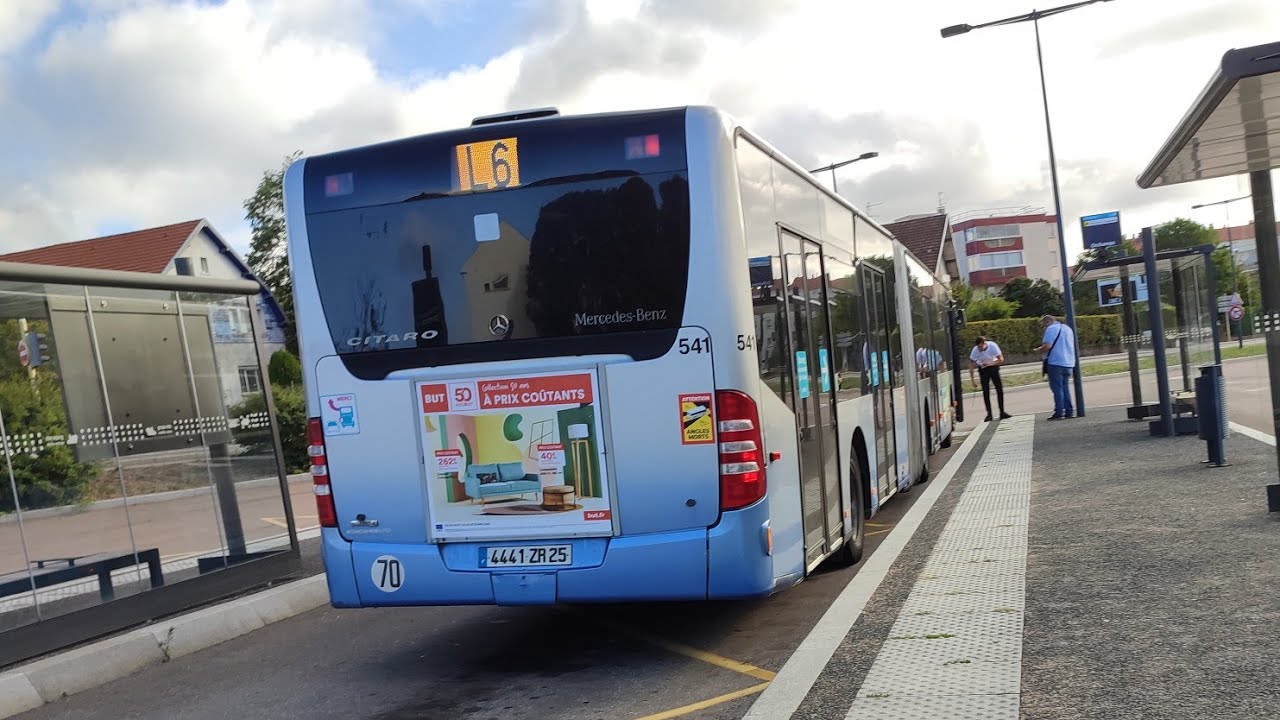 Roadmovie bus Mercedes citaro G n.541 sur la ligne L6 complète de Ginko ...
