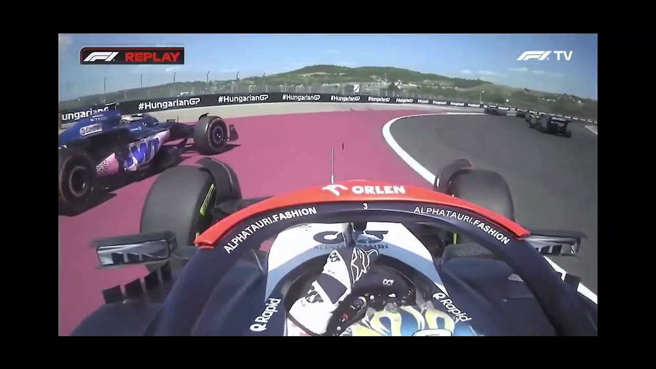 Pierre Gasly, Daniel Ricciardo, Guanyu Zhou and Esteban Ocon crash ...