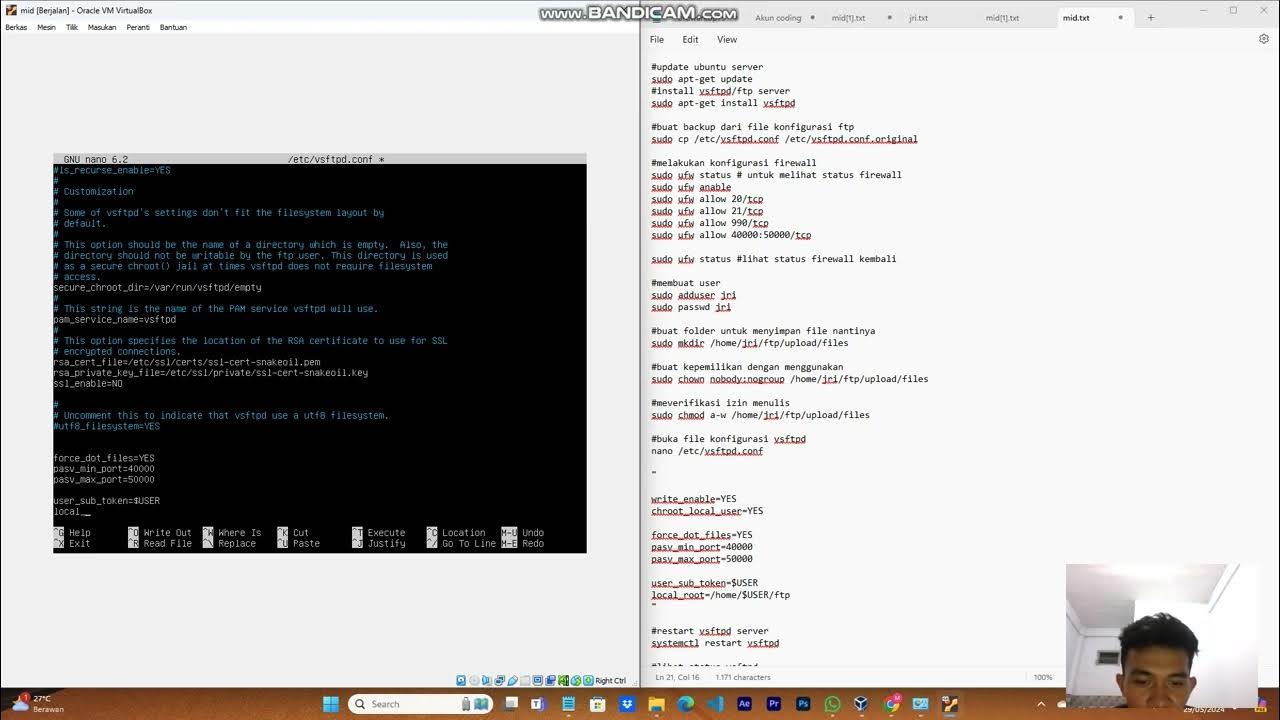 Tutorial install ftp server pada sistem operasi ubuntu server - YouTube