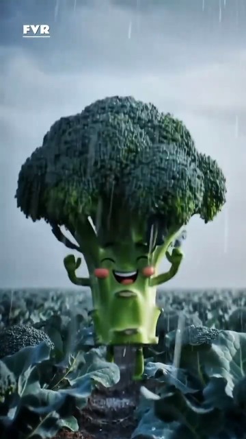 Broccoli Dancing in the rain " The Magic Of Nature #broccoli #animasi # ...