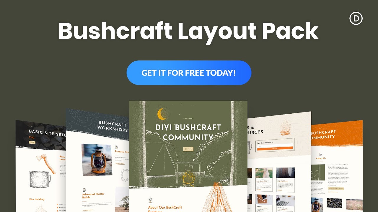 Get a FREE Bushcraft Layout Pack for Divi - YouTube