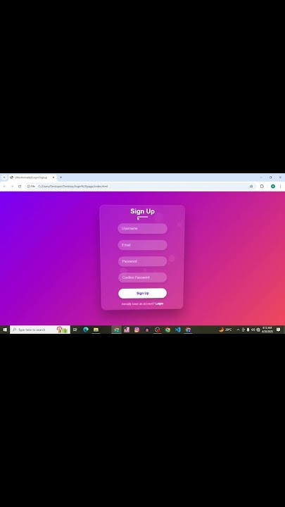 Coolest Animated CSS Login/Signup Form (HTML & CSS) - YouTube