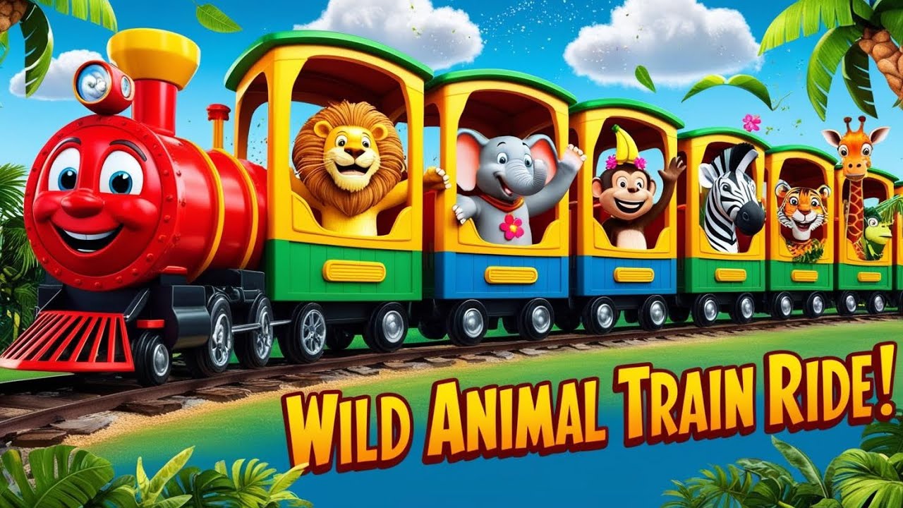 Wild Animal Train Ride! 🚂🦁🐘🐒🦓🐯🦒 | Jungle Adventure Song for Kids ...