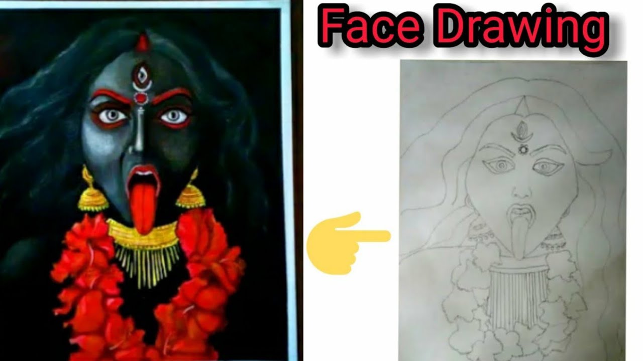 Mahakali Face Drawing | Pencil Drawing | Easy Drawing | - YouTube