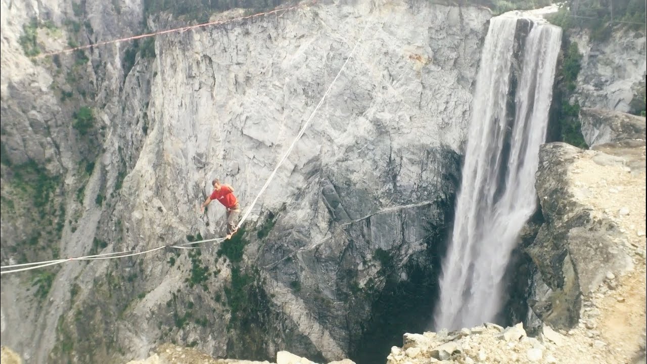 First Epic Highlines Rigged at Hunlen Falls! - YouTube