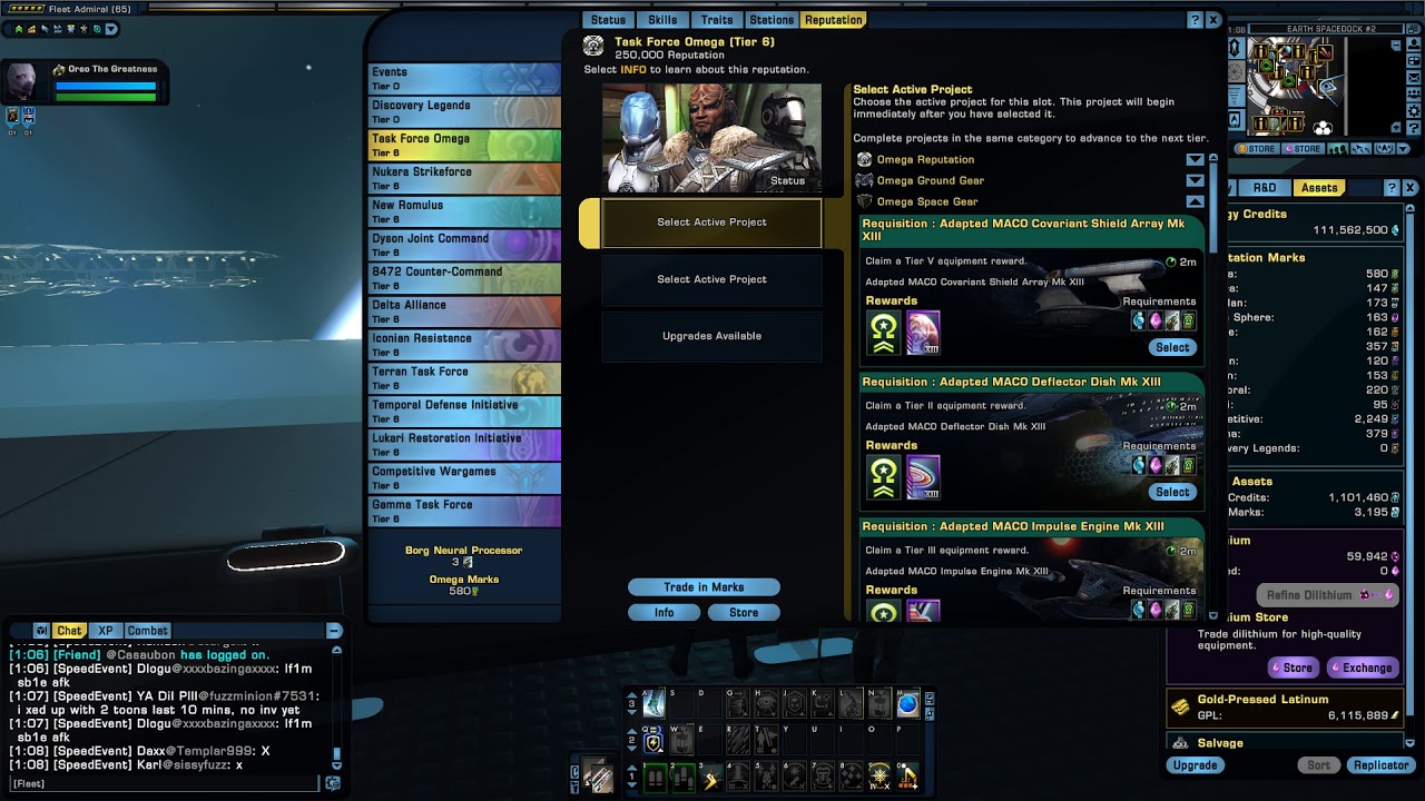 Star Trek Online Teacher's Corner Task Force Omega Reputation Space ...