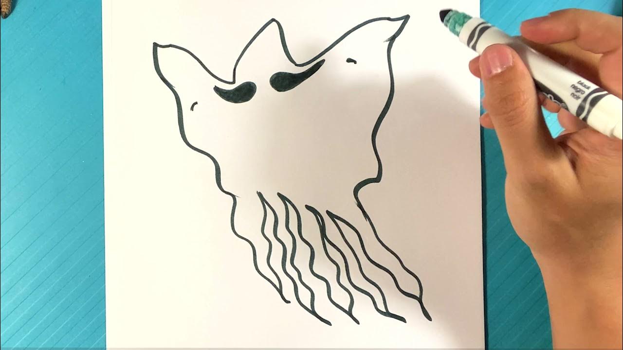 EASY How to Draw CREEPY GHOST - Halloween Drawings - YouTube