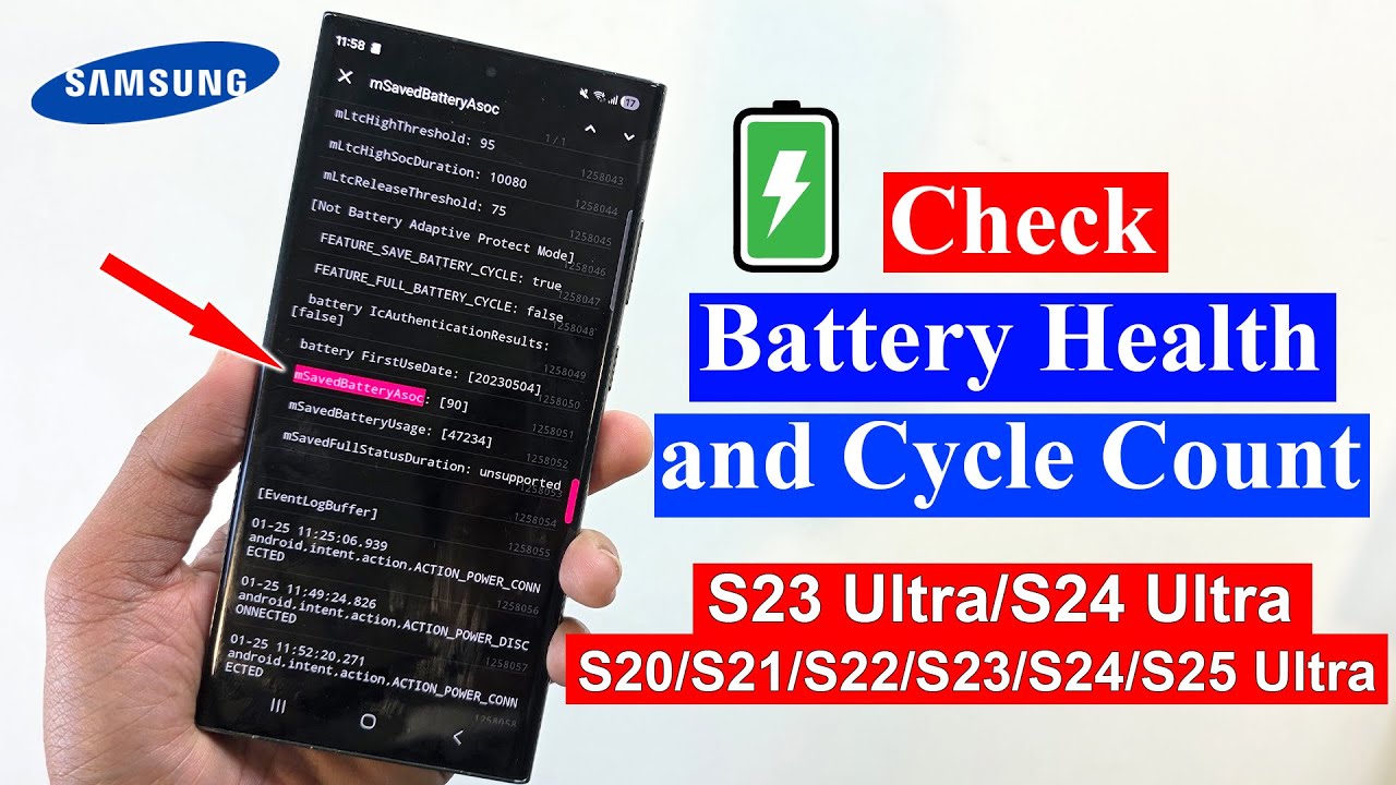 How to check battery health and cycle count on Samsung S23 Ultra - YouTube