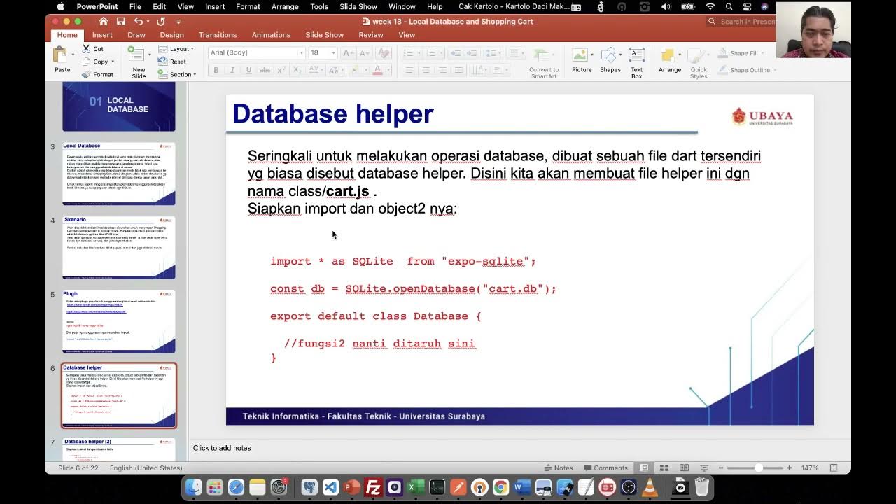React Native week 13 - Local Database (SQLite) and Shopping Cart - YouTube