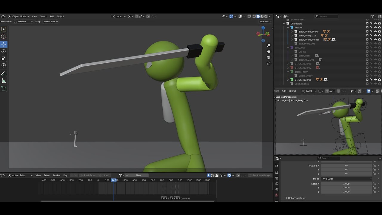 Animation Stream! Day 336 - 3d Stick animation - YouTube