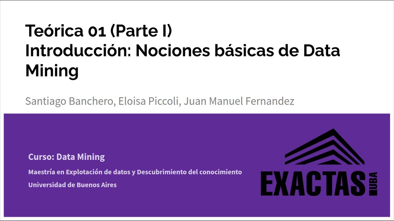 Introducción: Nociones básicas de Data Mining (Parte I) - YouTube