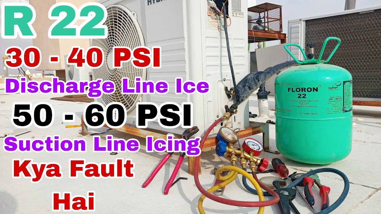 Split Ac Gas Charging Time Suction Line & Discharge Line Icing - YouTube