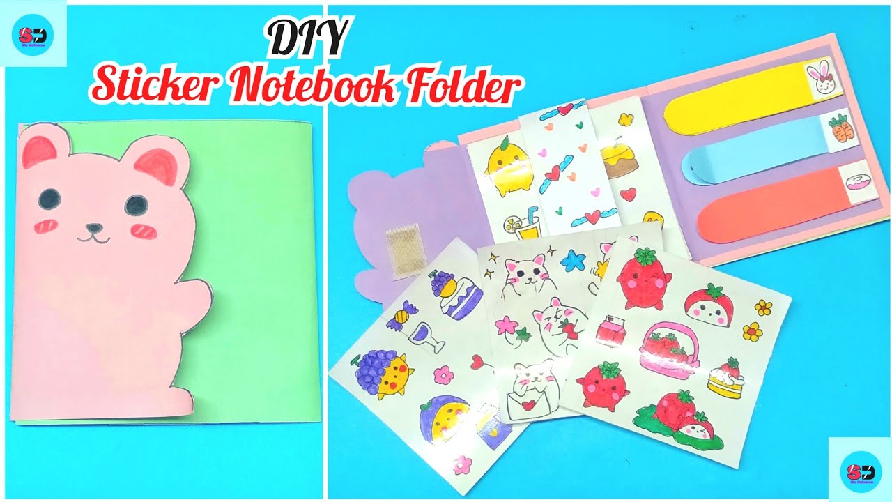 How to make Sticker Notebook Folder Organizer - YouTube