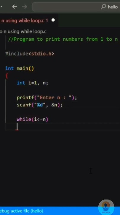 Program To Print Numbers From 1 To N Using While Loop Coder Viral Code Codeing Codingtime