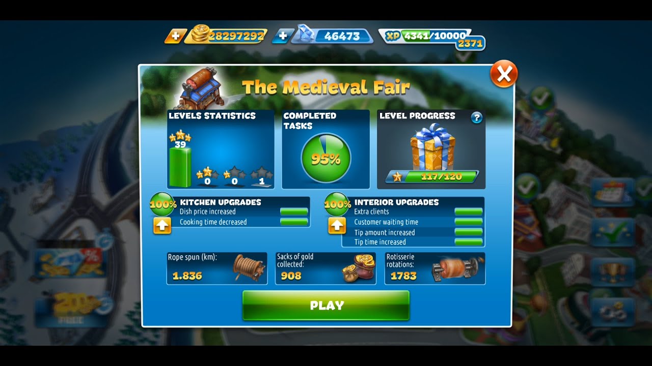 Cooking Fever - The Medieval Fair Level 36-39 - YouTube