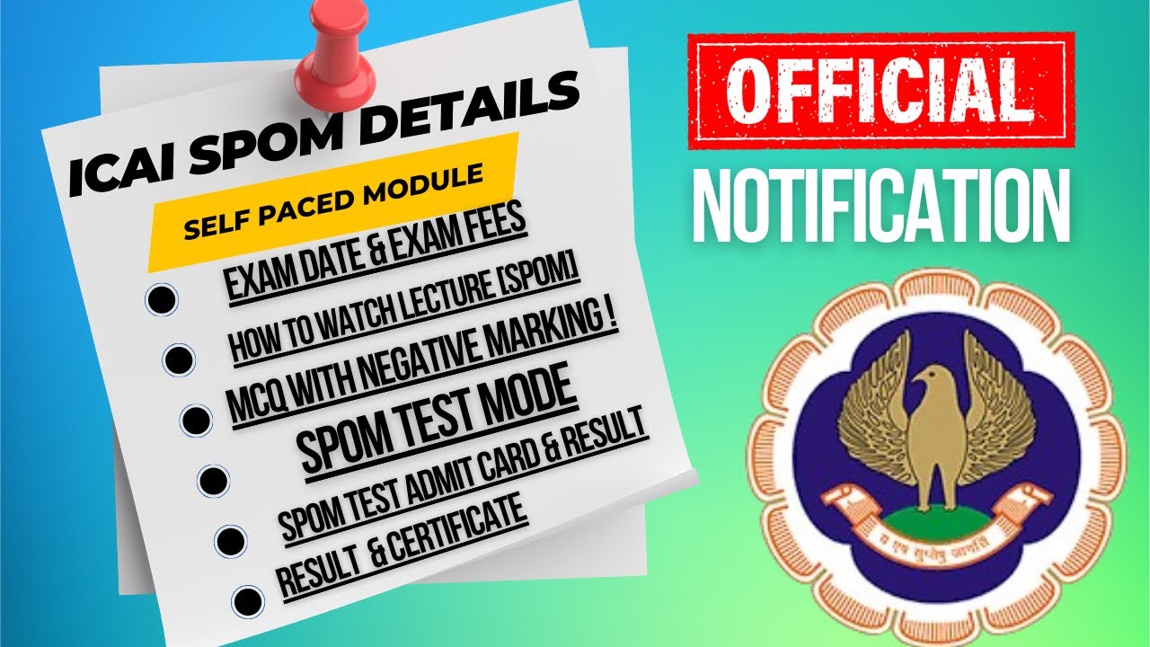 ICAI SPOM Complete Details | Exam Date,Exam Fees,Exam Pattern,Negative ...
