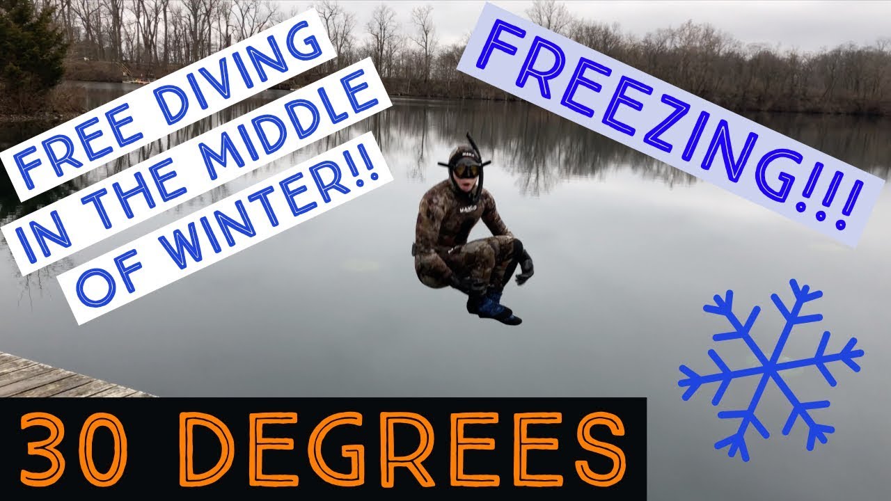 FREE DIVING IN THE MIDDLE OF WINTER!! 30 DEGREES!! - YouTube