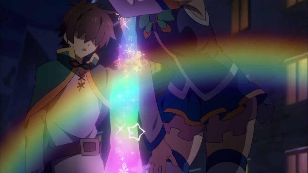 Konosuba - 1 hour of Aqua puking rainbows - YouTube