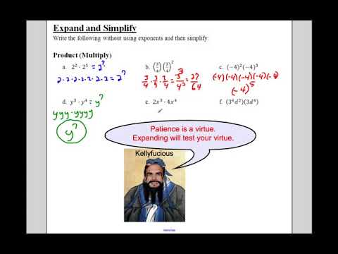 Traditional Algebra 1 Expanding Exponents 9.1 Flippedmath - YouTube