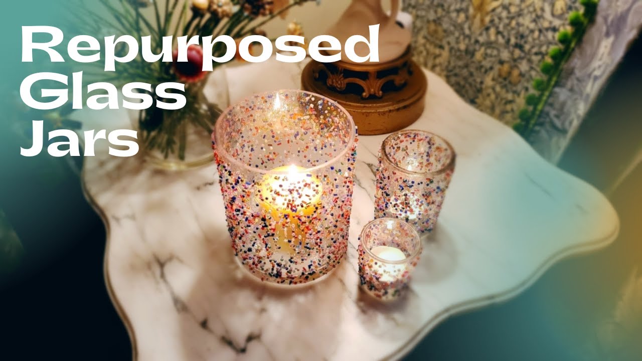 DIY - Craft Beautiful Beaded Votives from Simple Glass Jars - YouTube