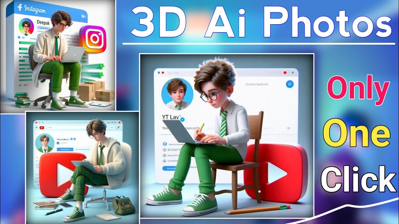 How to create 3d ai social media boy image | Social media boy image ...