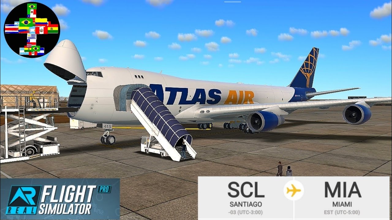 Real Flight Simulator RFS 2.0.1 | Santiago to Miami - Atlas Air Cargo ...