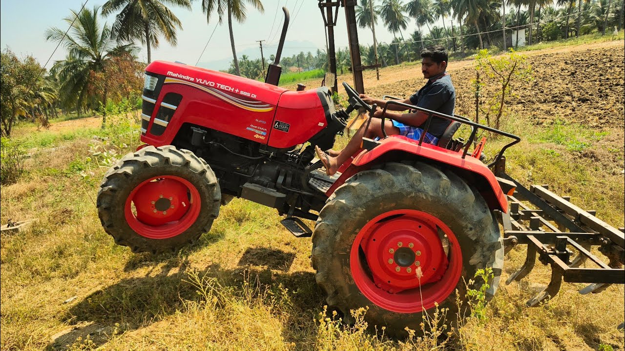 Mahindra yuvo tech plus 585 4wd tractor goes to 9 point cultivator ...