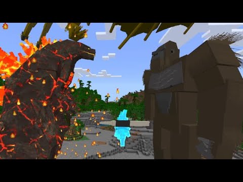 Burning Godzilla and Kong Minecraft PE - YouTube