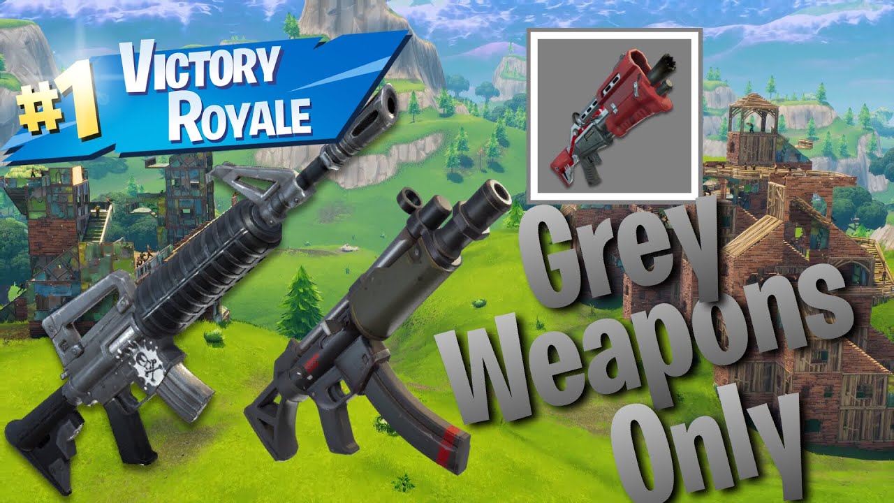 Winning A Game Of Fortnite With Only Grey Weapons!!! - YouTube