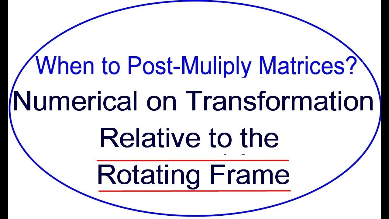Robotics || Numerical on Transformation Relative to the Rotating Frame ...