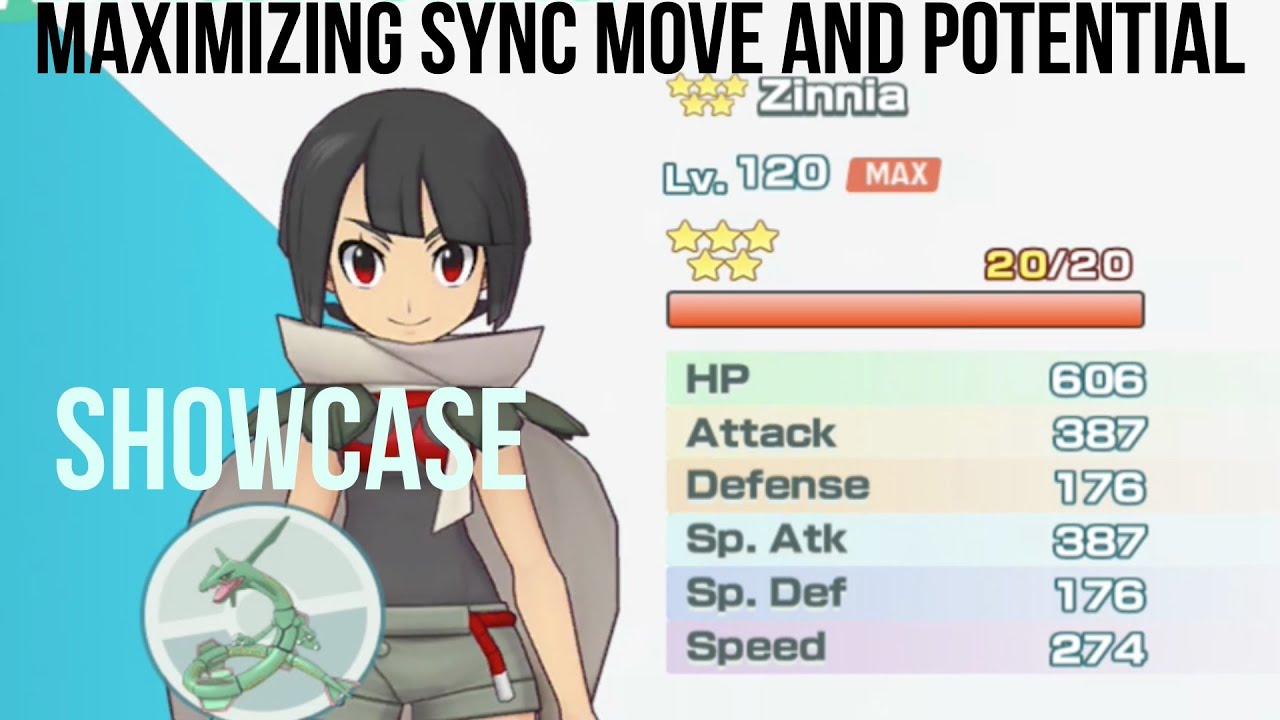 MAX POTENTIAL AND SYNC MOVE Rayquaza + Zinnia SHOWCASE | Pokemon ...