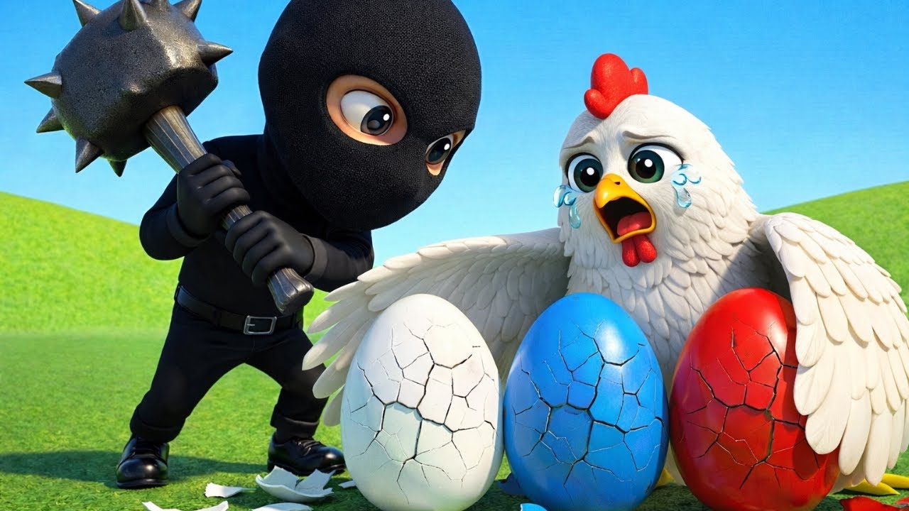 😭 Mother Hen is Crying! The Sad Story of the Stolen Eggs 🐔💔 (Red, White ...