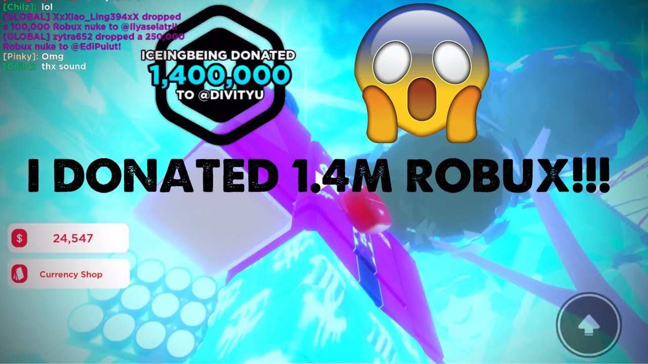 I DONATED 1.4M ROBUX - YouTube