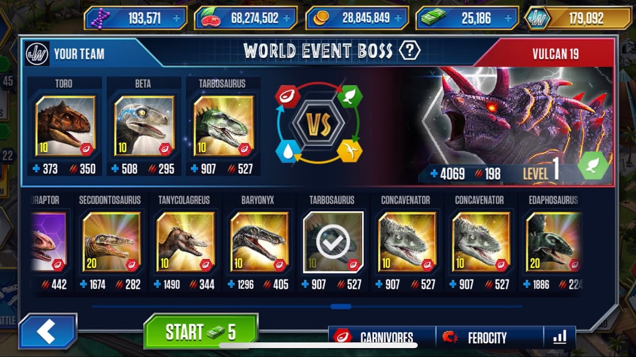 NEW REWARDS BOSS VULCAN 19 - JURASSIC WORLD THE GAME - YouTube