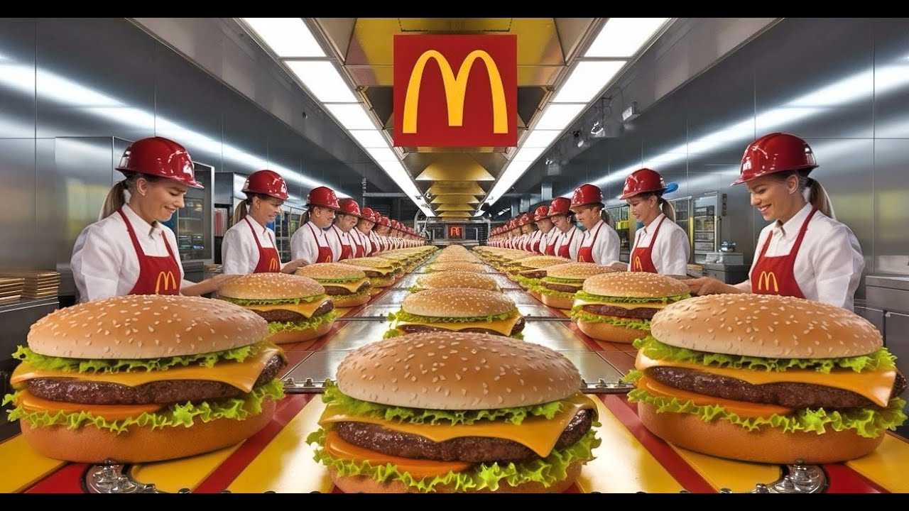 How McDonald's Hamburgers Are Made in a Factory | Hamburger Factory ...