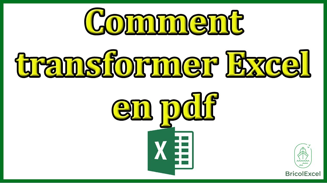 Comment transformer excel en pdf - YouTube