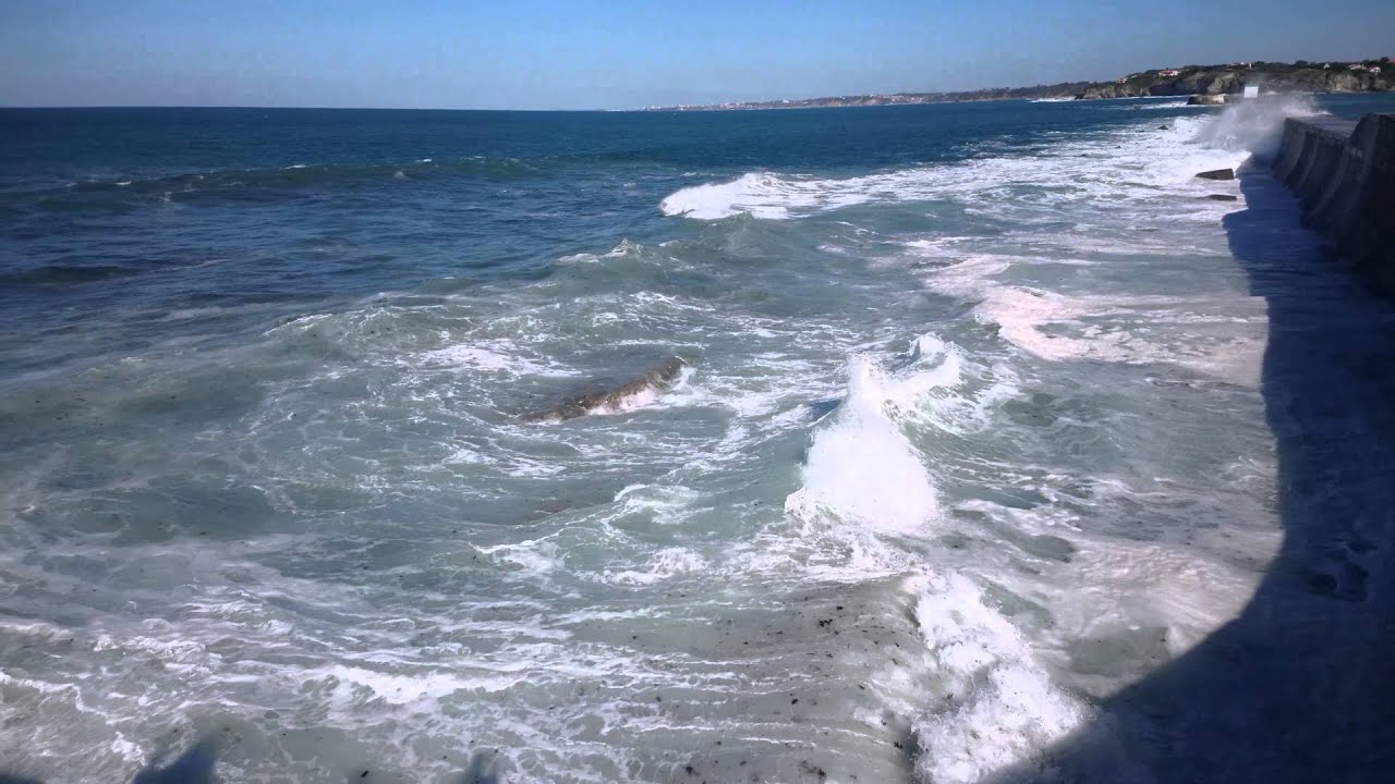 Ocean wave barrier wall - 4K - YouTube