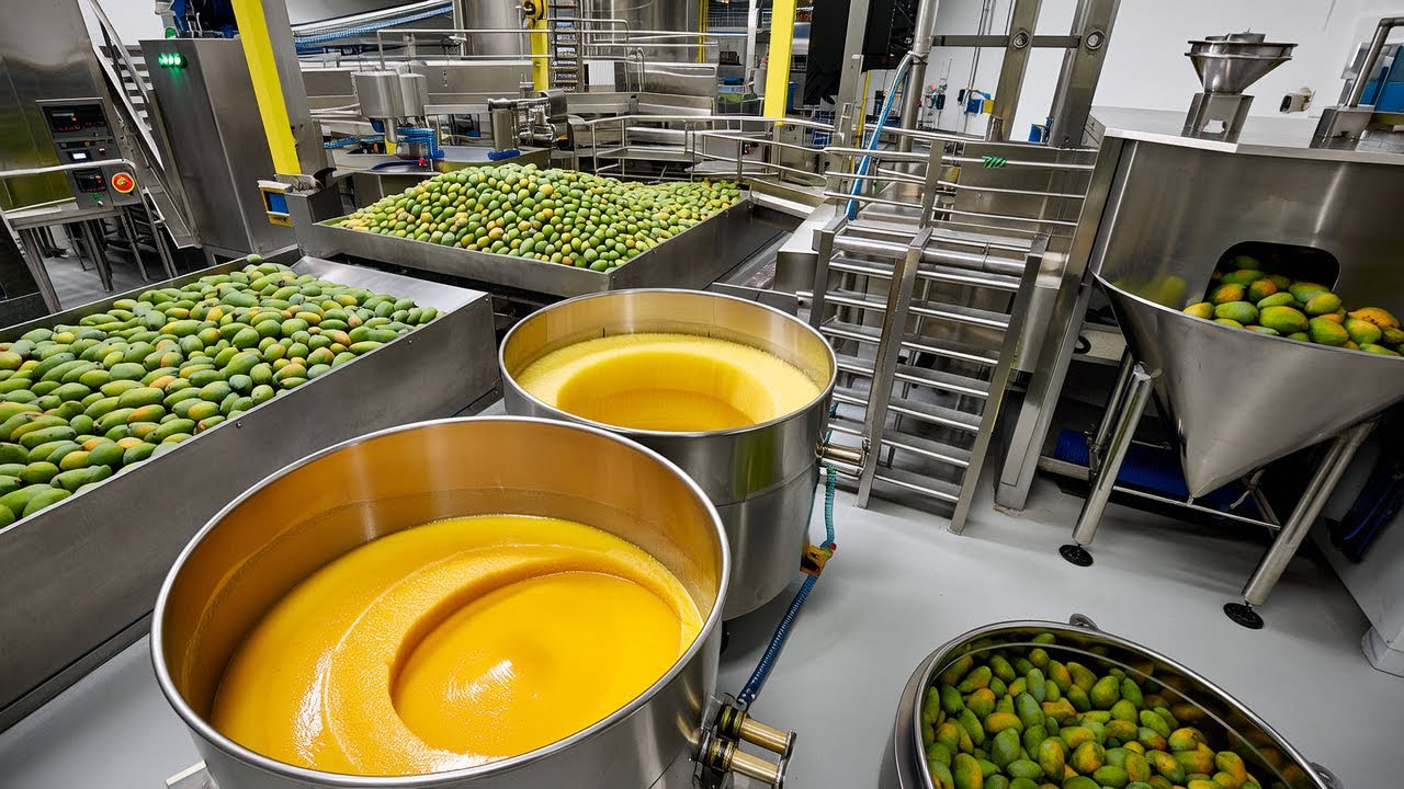 Mango Juice Processing Machine-How to Process Mango Juice - YouTube