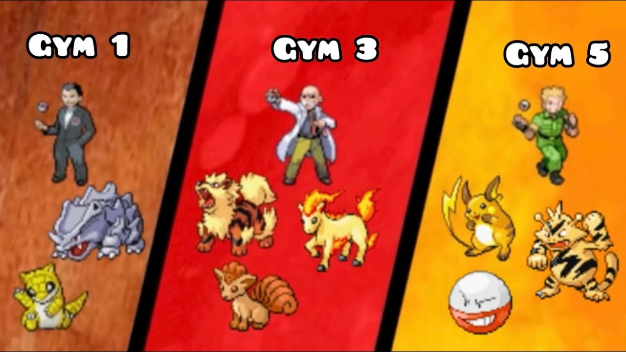 Fighting The Kanto Gym Leaders In Any Order - YouTube