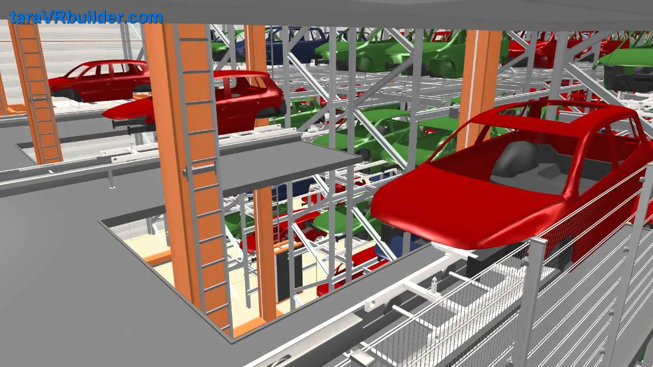 taraVRbuilder: 3D automobile warehouse simulation - YouTube