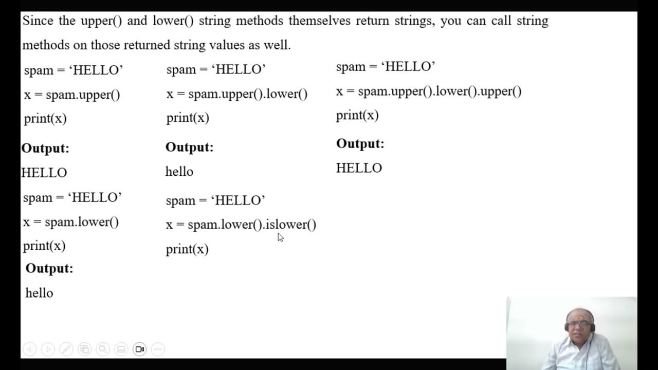59 isupper and islower methods in a string - YouTube