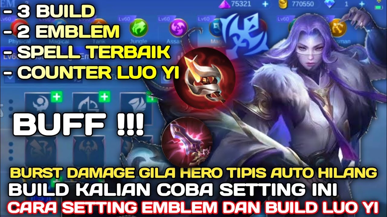 NEW PATCH 1.7.34-CARA SETTING EMBLEM DAN BUILD LUO YI TERSAKIT 2022 ...