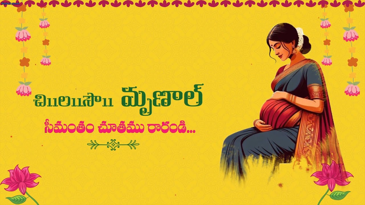 Seemantham Ceremony Invitation Telugu | Baby Shower Invitation Video ...