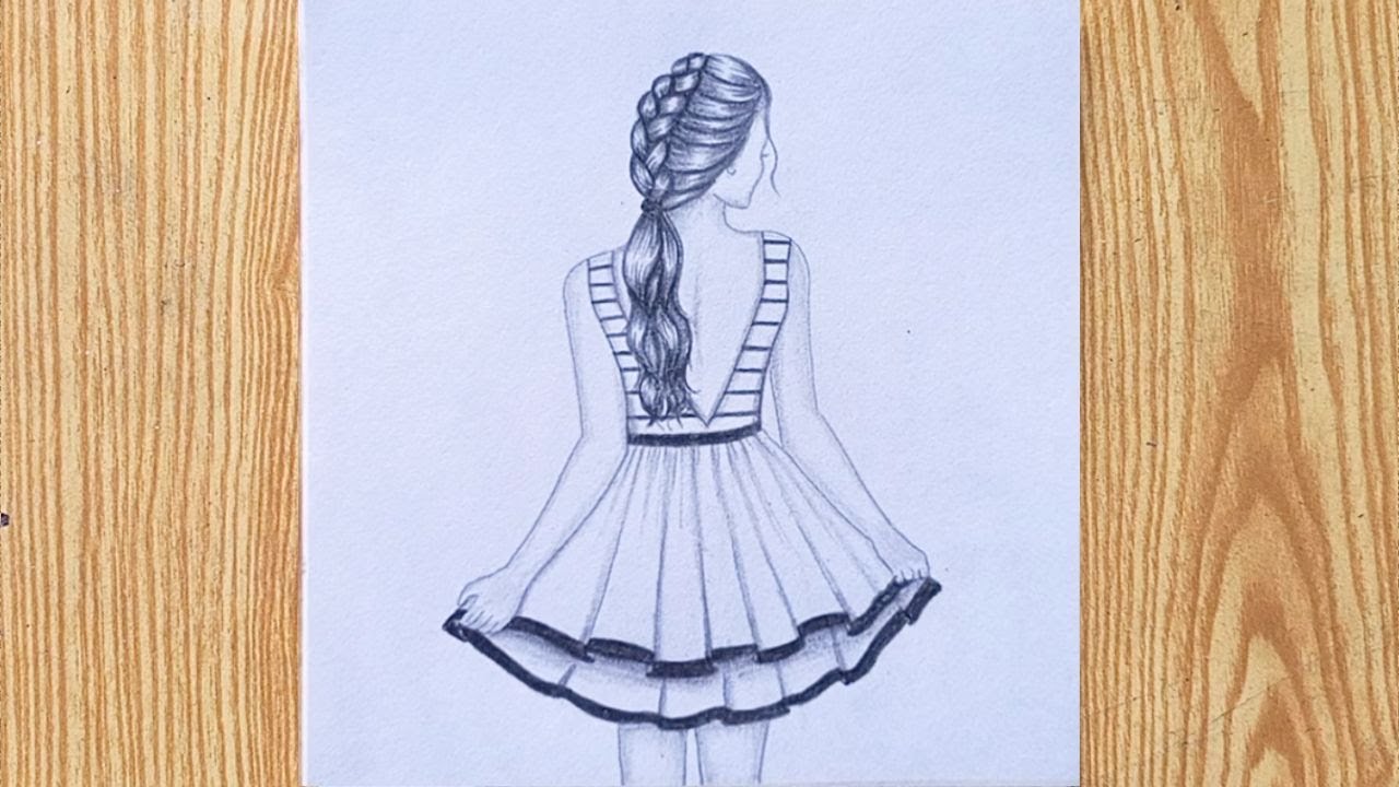 Easy Way To Draw A Back Side Girl | Pencil Drawing | Art By Tooba - YouTube