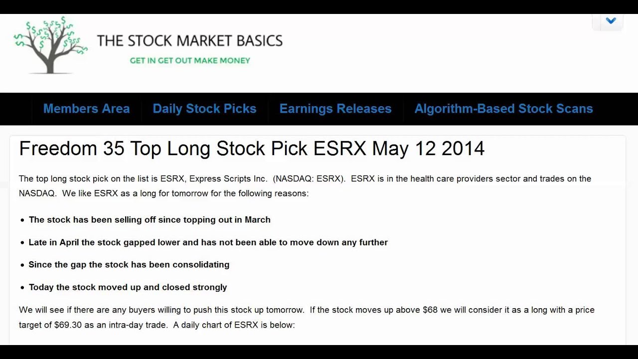 Freedom 35 Top Long Stock Pick ESRX May 12 2014 - YouTube